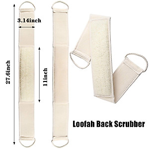 FEBSNOW Loofa Body Scrubber - 4 PCS Exfoliating Loofah Back Scrubber Natural Luffa Shower Bath Sponge Exfoliating Washcloth Face Scrubber Pad for Deep Clean & Invigorate Your Skin