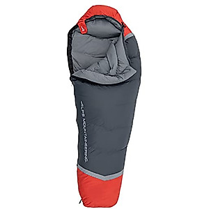 ALPS Mountaineering Zenith 0° Mummy Sleeping Bag, Regular - Charcoal/Red - NEW