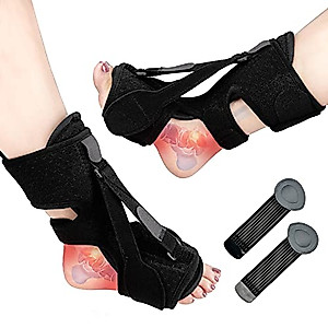 LISTENJIALE 2 Pack Plantar Fasciitis Night Splint with Arch Support, Upgrade 3 Adjustable Straps Plantar Fasciitis Relief Brace for Plantar Fasciitis Relief,Foot Drop, Achilles Tendonitis(Black)