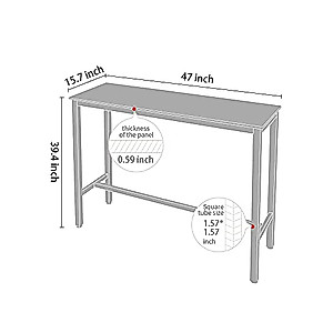 Coral Flower Kitchen Table, Heavy Duty Metal Frame, Industrial Style, for Living, Dining Room, Rustic Brown.