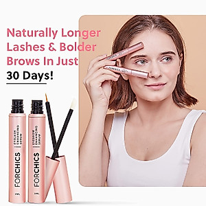 ForChics ForLash Eyelash Growth Serum Bundle with ForBrow Eyebrow Growth Serum - Fuller, Thicker, and Longer Eyelashes & Eyebrows | Organic & Natural | Vegan & Cruelty-Free Formula - [0.10 fl. oz/3ml]