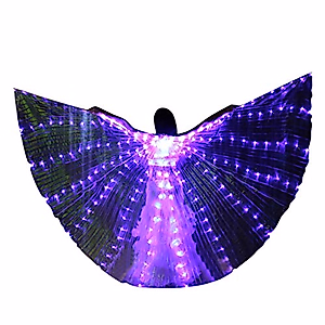 Cegduyi Women LED Belly Dance Wings Belly Dance Costumes 360 Degree Sticks Performance Dancing Supplies Props