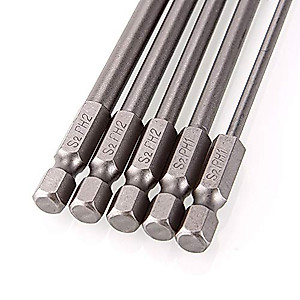 JUN-STORE SENMIAO-TH 5Pcs/Set Shank 1/4" S2 Steel Drill Bit Set 150mm Long Magnetic Hex Cross Head Screwdriver Screw Driver #246979