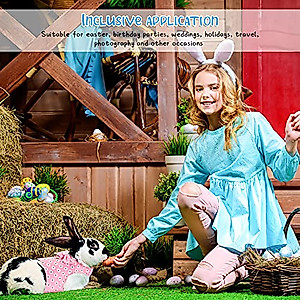 2 Set Rabbit Harness with Leash Adjustable Bunny Guinea Pig Bowknot Harness Set for Small Large Pets Costume Walking (M)