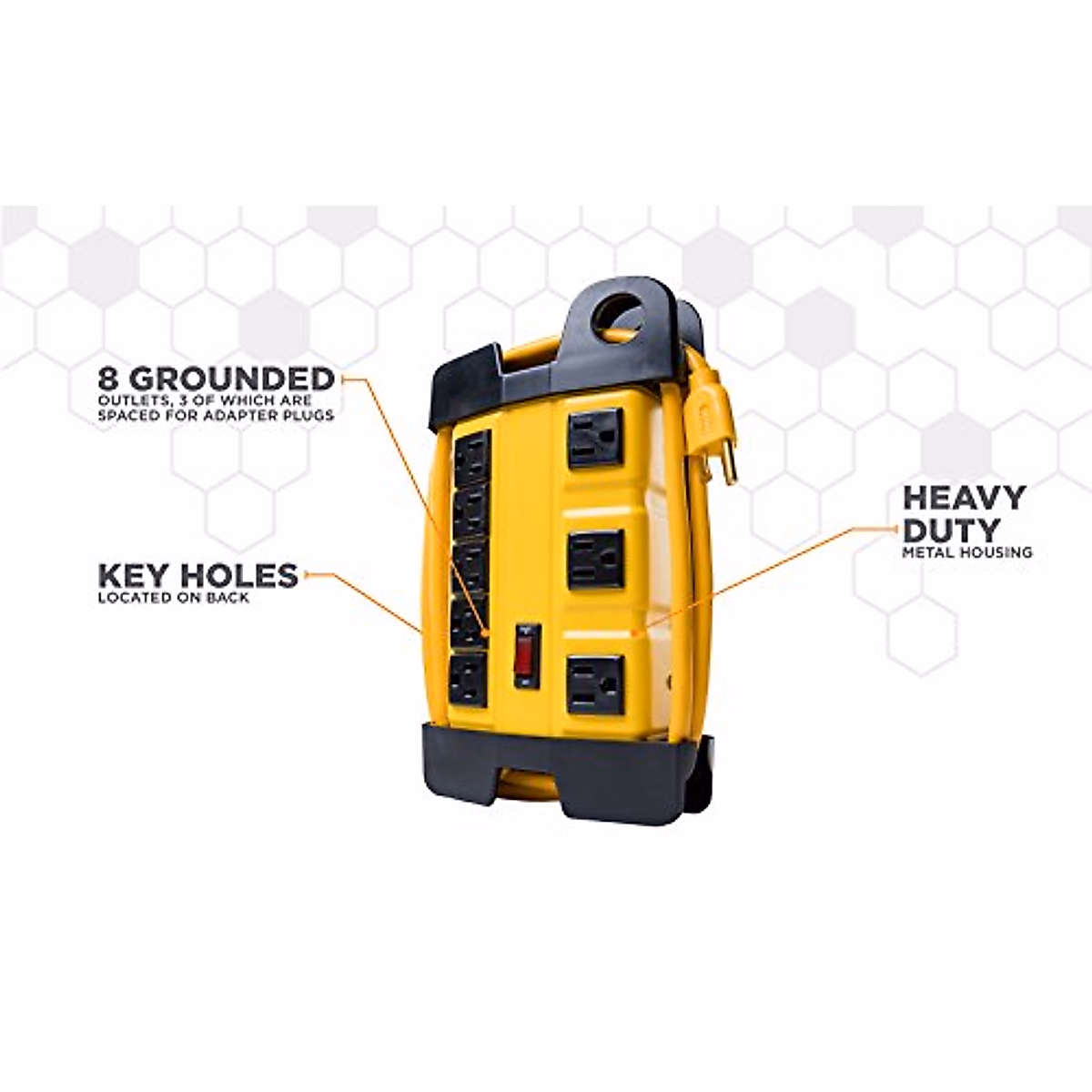 Coleman Cable 4655 Power Strip With 8 Outlets (6-Ft, Heavy-duty Design)