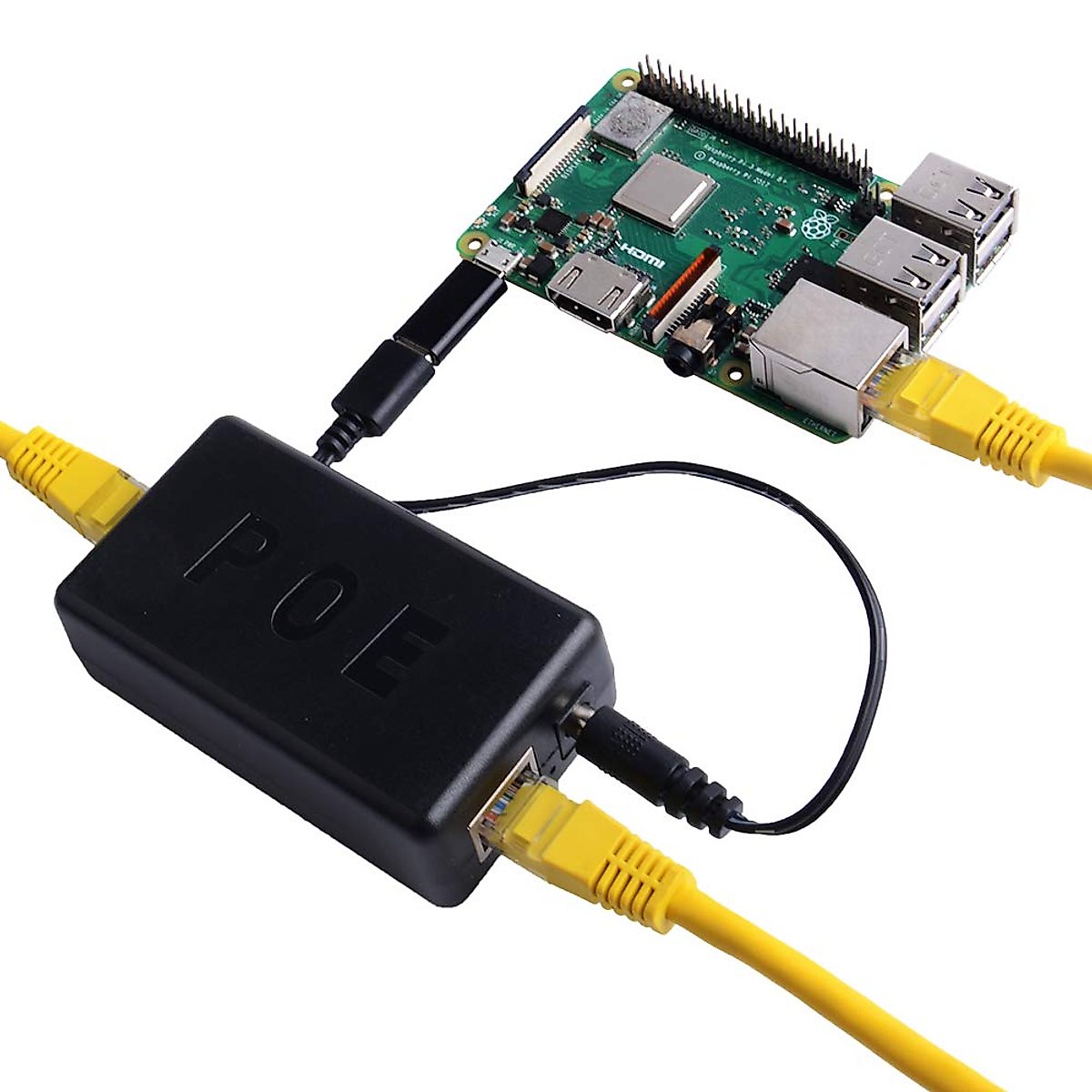 GeeekPi USB-C PoE Splitter Gigabit, PoE to USB-C 5V 4A Power Supply 48V to 5V IEEE802.3af Power Over Ethernet to USB Type-C Adapter for Raspberry Pi 4B/3B+/3B, Tablets, Dropcam