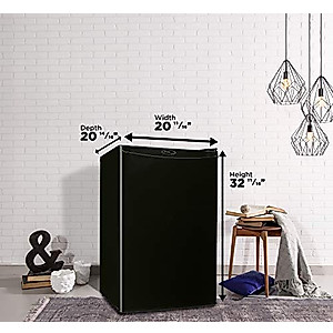 Danby Designer DAR044A4BDD-6 4.4 Cu.Ft. Mini Fridge, Compact Refrigerator for Bedroom, Living Room, Bar, Dorm, Kitchen, Office, E-Star in Black