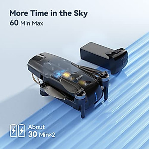 Ruko F11MINI Drones with Camera for Adults 4K, 2 Batteries 60 Min Flight Time, Foldable & Lightweight, 5GHz WiFi, GPS Auto Return, Follow Me, Waypoints, Points of Interest for Beginner