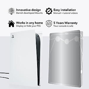 FLOATING GRIP Wall Mount Compatible with Playstation 5 Console (Standard: Fits PS5, White)