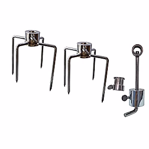 onlyfire 6006 Grill Replacement Rotisserie Meat Forks(1-Pair) Kit with Spit Counter Balance and Bushing - Fits 1/2" Hexagon & 3/8" and 5/16" Square Spit Rods