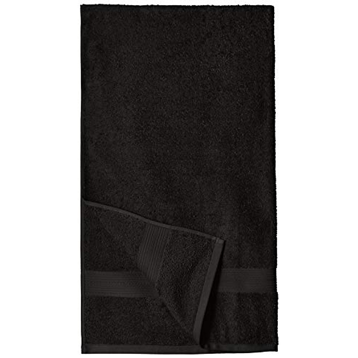 Amazon Basics Fade-Resistant Cotton Bath Towel - 4-Pack, Black