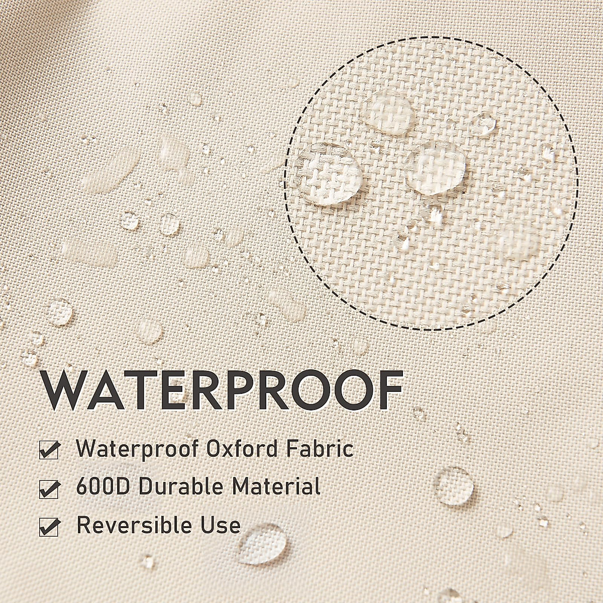 Bestalent Patio Furniture Covers Waterproof, Outdoor Chair Covers 2 Pack Clearance, Lawn Deep Seat Cover, Fits up to 36W × 37D × 36H inches (Beige/Grey)