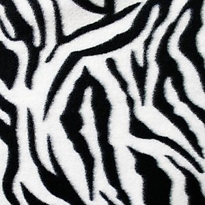 Zebra Soft Fleece Fabric White and Black Animal Print, By The Yard (FB)