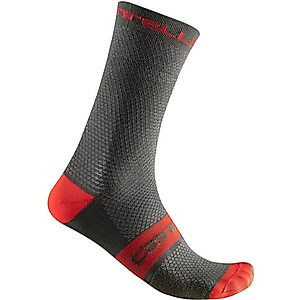 Castelli Superleggera 18 Sock Military Green/Fiery Red, Xxl