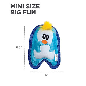 Outward Hound Invincibles Mini Plush Dog Toy 3-Pack, Hedgehog-Penguin-Fox, XS