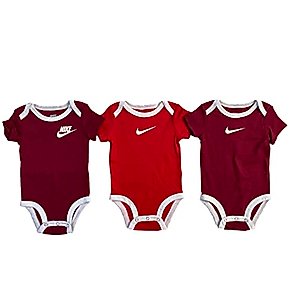 Nike Infant Baby Short Sleeve Bodysuits 3 Pack (Multi(56CRWL-723)/B, Newborn)