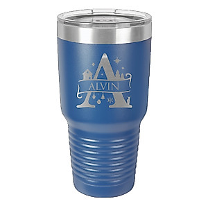 Christmas Personalized Name Tumbler, Laser Engraved Coffee Mug Gift Idea, Insulated Hot and Cold Drinks with Stainless Steel Cup, Unique gift for holiday season