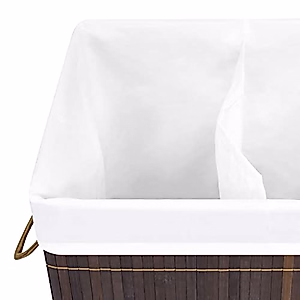 HOMIUSE Laundry Hamper 16"x12"x24" Brown Laundry Basket Bag Hamper With Lid Baby Laundry Basket Clothes Basket Laundry Bin Small Laundry Collapsible Laundry Basket Dirty Clothes Hamper 19 gal