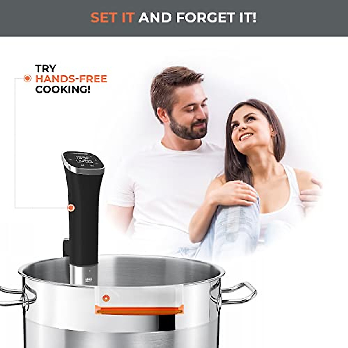 Sous Vide Cooker Starter Kit | All In One | Sous Vide Immersion Circulator Slim Design 1000W, 20 Sous Vide Reusable Vacuum Bags, Electric Pump, Sous Vide Clips, Cookbook | Special Edition