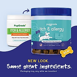 PupGrade Itch & Allergy Chew Supplement for Dogs - Immune Support with Alaskan Salmon Fish Oil - Anti Itch, Seasonal Allergies, & Skin Hot Spots