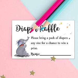50 Count Elephant Diaper Raffle Tickets for Baby Shower Boy Baby Shower Game Baby Shower Diaper Raffle Tickets.
