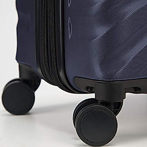 DELSEY PARIS Alexis Lightweight Luggage, Large Expandable Spinner Double Wheel Hardshell Suitcases with TSA Lock, Navy, Checked-Large 29-Inch