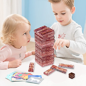 Nearockle Silicone Resin Molds, Tumbling Stacking Board Games Silicone Mold with a dice Mold， DIY Making Craft Tumbling Tower Blocks Building Toy for House Party Kids Families Boy Girls Unique Gift