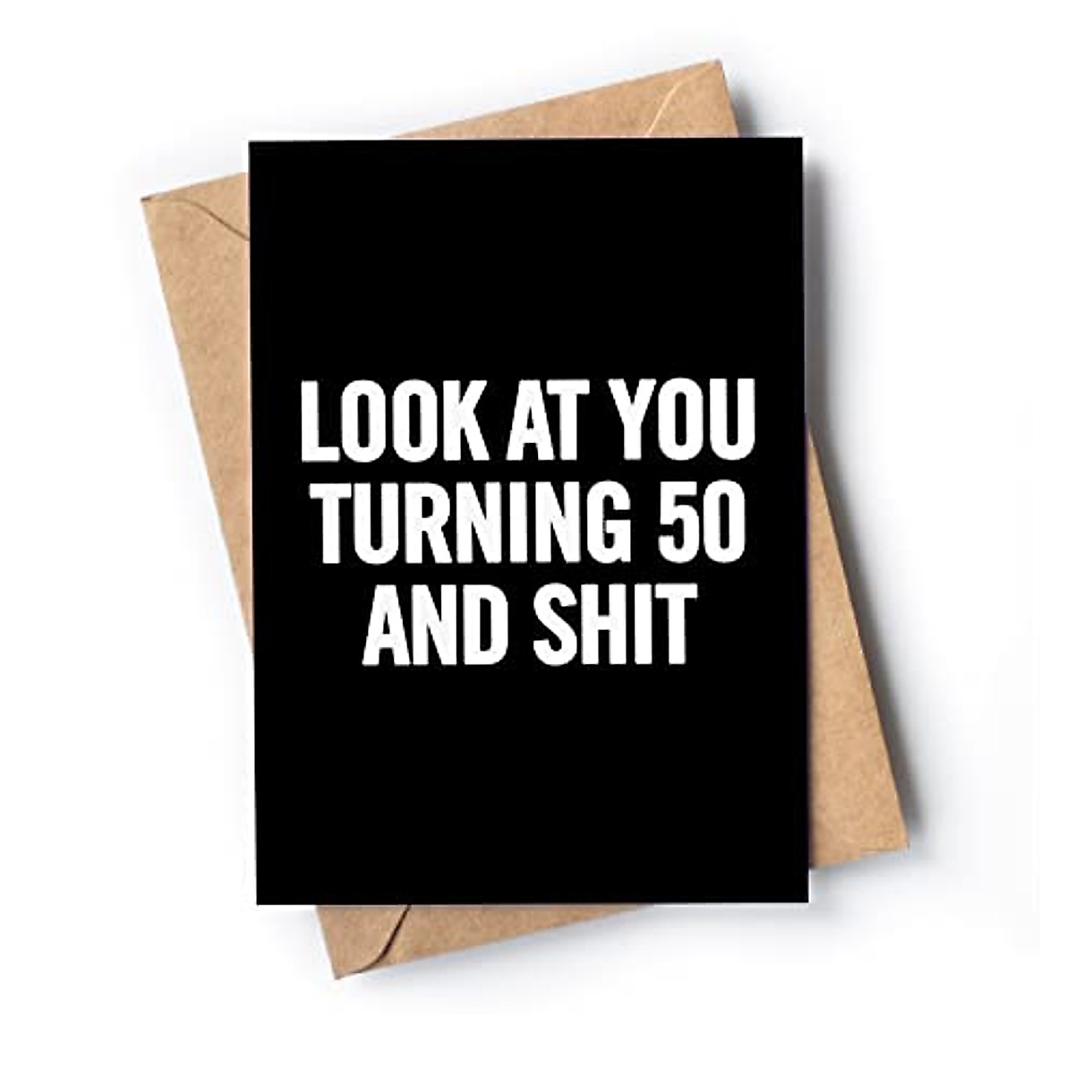 Funny 50th Birthday Card for men or women with envelope | Joke card for someone who is turning 50 years old | Original and unique present idea for family, friends or a co-worker.