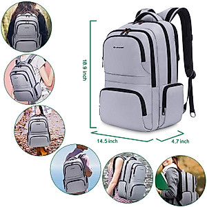 KUPRINE Travel Anti Theft Slim Durable Laptop Backpacks for Women Mens Lightweight Water Resistant College Computer Backpack Fits Most 15.6 Laptop & Tablet