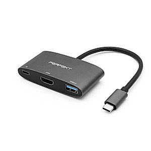 USB C to HDMI Multiport Adapter, USB C Digital AV Adapter with 4K HDMI Output USB 3.0 Port and USB-C Charging Port for MacBook, iPad, Dell, Chromebook, Computer, Laptop, Smartphone and More