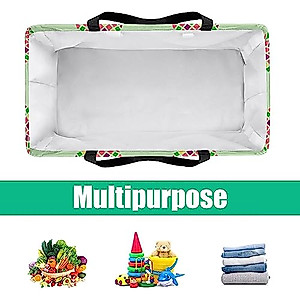 Pineapple Full Print Large Capacity Laundry Organizer Tote Bag - Reusable and Foldable Oxford Cloth Shopping Bags