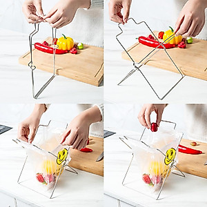 Generic 2Pcs Trash Bags 13 Gallon Holder Stand, Waste Sorting Bin, Grass Clippings Portable Fold Up Can, Trash Stand Holder for Camping Recycling Suitable in Bedroom, Kitchen, Indoor and Outdoor