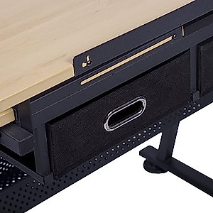 TeMkin 2 Storage Drawers and Stool Drafting Table Drawing Desk Height Adjustable Craft Table for Home Office School Study Room (Color : Glass)