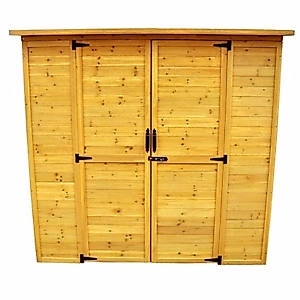 Leisure Season ELSS2003 Extra Large Outdoor Storage Shed - Brown - Wooden Gardening Lockers, Closet - Tool Organizer Cabinet with Double Doors, Adjustable Shelves - Yard, Garden, Lawn Patio Furniture