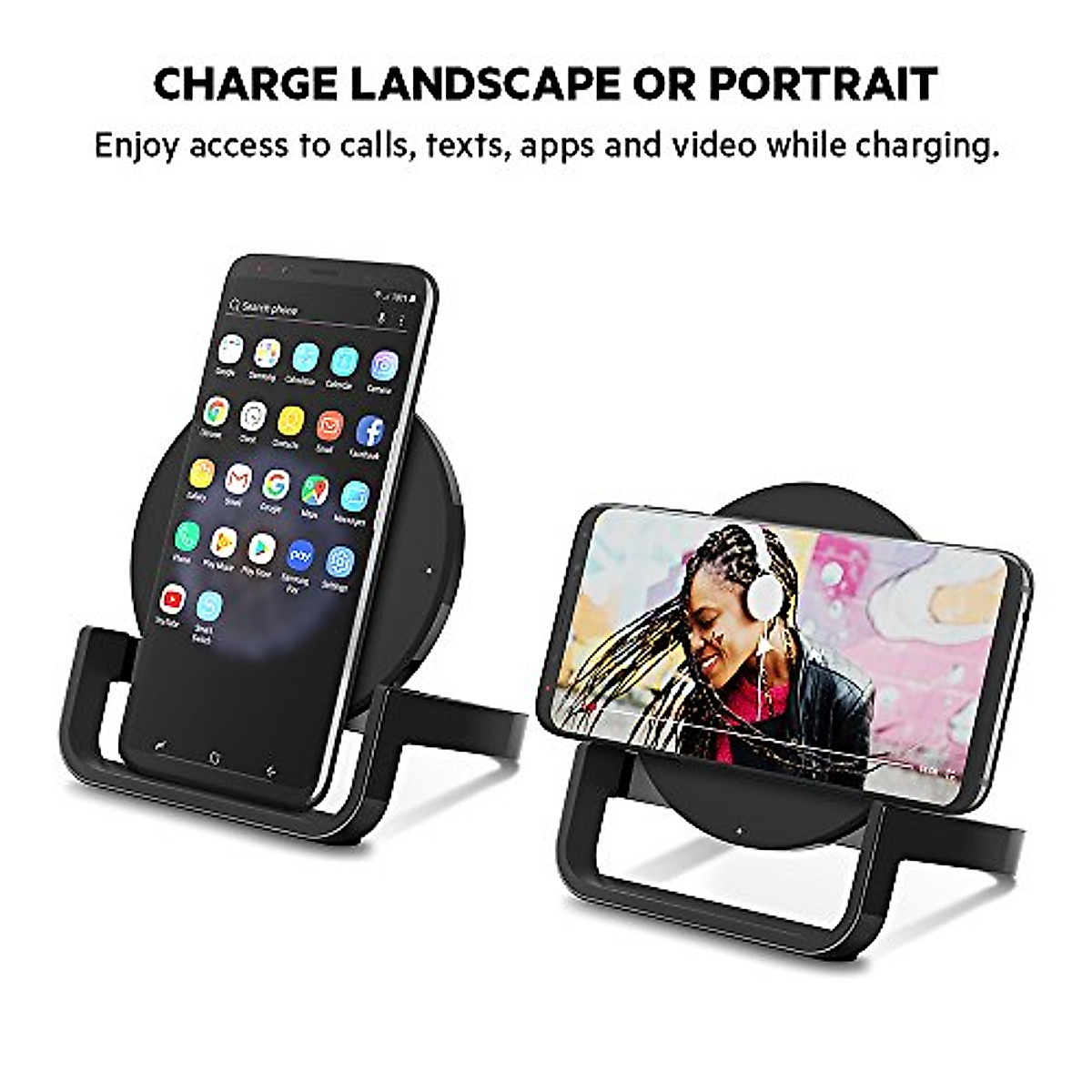 Belkin Boost Up Wireless Charging Stand 10W - Qi Wireless Charger for iPhone 11, 11 Pro, 11 Pro Max, Xs, XS Max, XR/Samsung Galaxy S9, S9+, Note9 / LG, Sony and More (Black) (F7U052dqBLK)