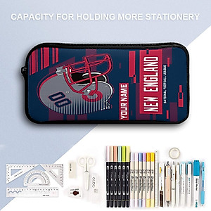 lslnehv Custom New England Pencil Case, Personalized Name Number Pencil Box, Customized Pen Case Fan Gift for Men Women Boys Girls