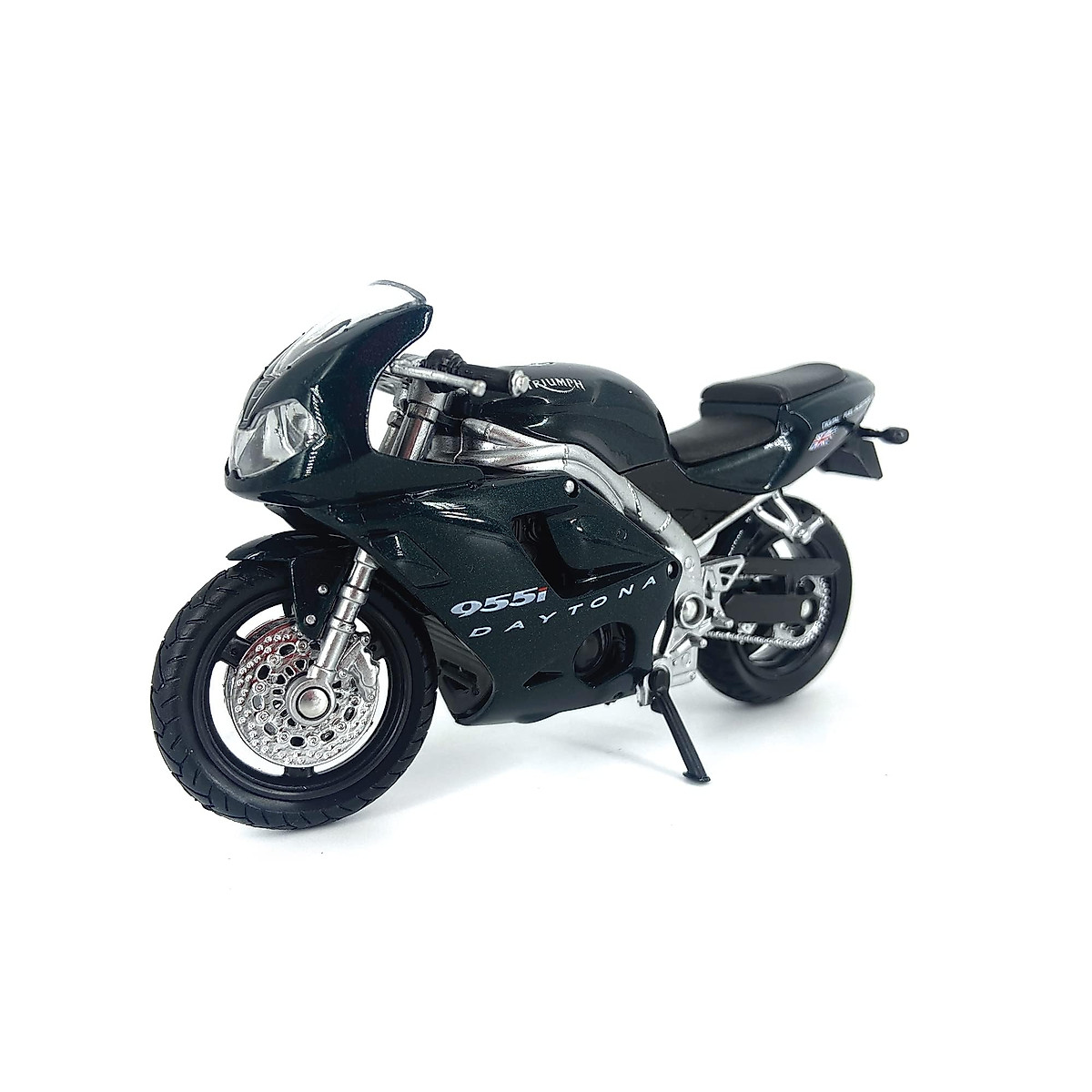 Welly Die Cast Motorcycle Black Triumph 2002 Daytona 9551, 1:18 Scale