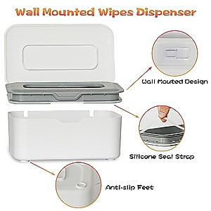 FAMOPLY 30 Pack Flannel Cloth Baby Wipes Reusabe Soft Baby Cloth Wipes with Wall Mounted Wipes Dispenser 8x8 inch Body Face Hand Washcloth Essential for Cloth Diapers