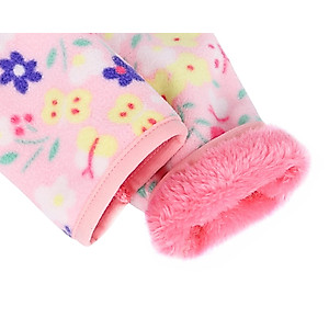 Baby Toddler Boys Girls Sherpa Fleece Lined Jacked Sweatshirt Fall Winter Autumn Warm Clothes with Hoodie Floral 1-2T 90