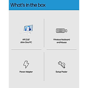 HP All-in-One Bundle PC, 23.8" FHD Micro-Edge Touchscreen Display, 12th Generation Intel Core i5 Processor, Intel Iris Xe Graphics, 8 GB RAM, 512 GB SSD, Windows 11 Home OS, Wi-Fi (24-cb1170, 2022)