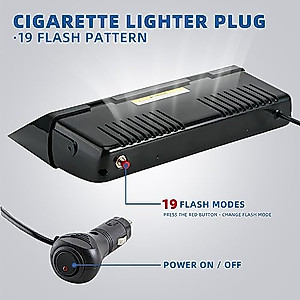 PKINGLAKE Windshield LED Dash Emergency Strobe Light 16 LEDs Interior Visor Deck Hazard Flashing Safety Warning Lights Bar for Police Firefighter Law Enforcement Trucks Vehicles (Amber/Green, 12-24V)