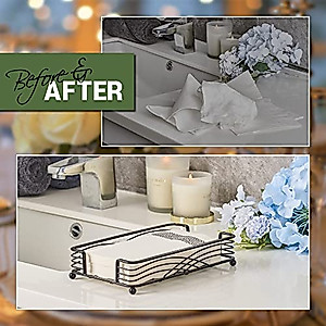 LEVIMETREE Guest Towel Napkin Holder – Cast Iron Black Napkin Holder for Table – Versatile and Modern Bathroom Napkins Guest Disposable – Premium Paper Hand Towels Kitchen Caddy