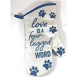 Kitchen Set -Oven Mitts and Pot Holders Sets with Kitchen Towels,- Heat Resistant Oven Gloves,Soft - -,Multi-Function Potholders Perfect for Cooking , Baking (4pcs) Love is a Four Legged Word