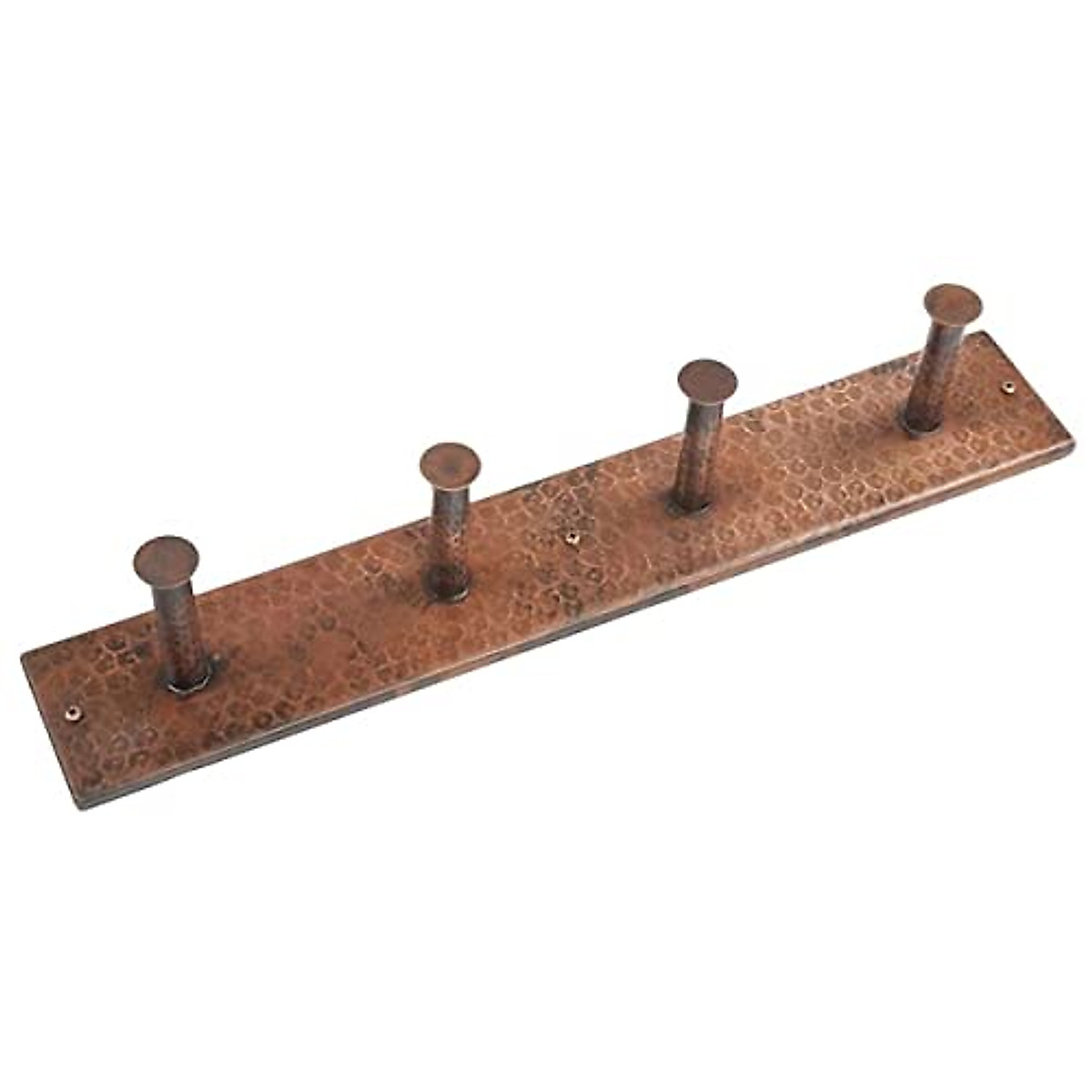 Premier Copper Products RH4 Hand Hammered Copper Quadruple Robe / Towel Hook, Oil Rubbed Bronze