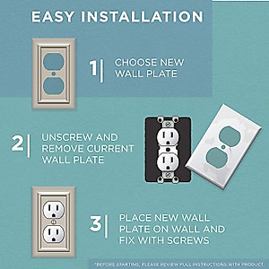 Franklin Brass Classic Beaded (3-Pack) Decorative Light Switch Cover Bronze w/Copper Highlights Lights 1-Gang Decorator/Rocker Wall Plate Single Switch Plate Cover Electric Outlet Covers W35060M-VBC-C