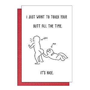 Maplelon Funny Touch Butt Love Card, Naughty BF GF Husband Wife Card, Cute Anniversary Card, Romantic Card…
