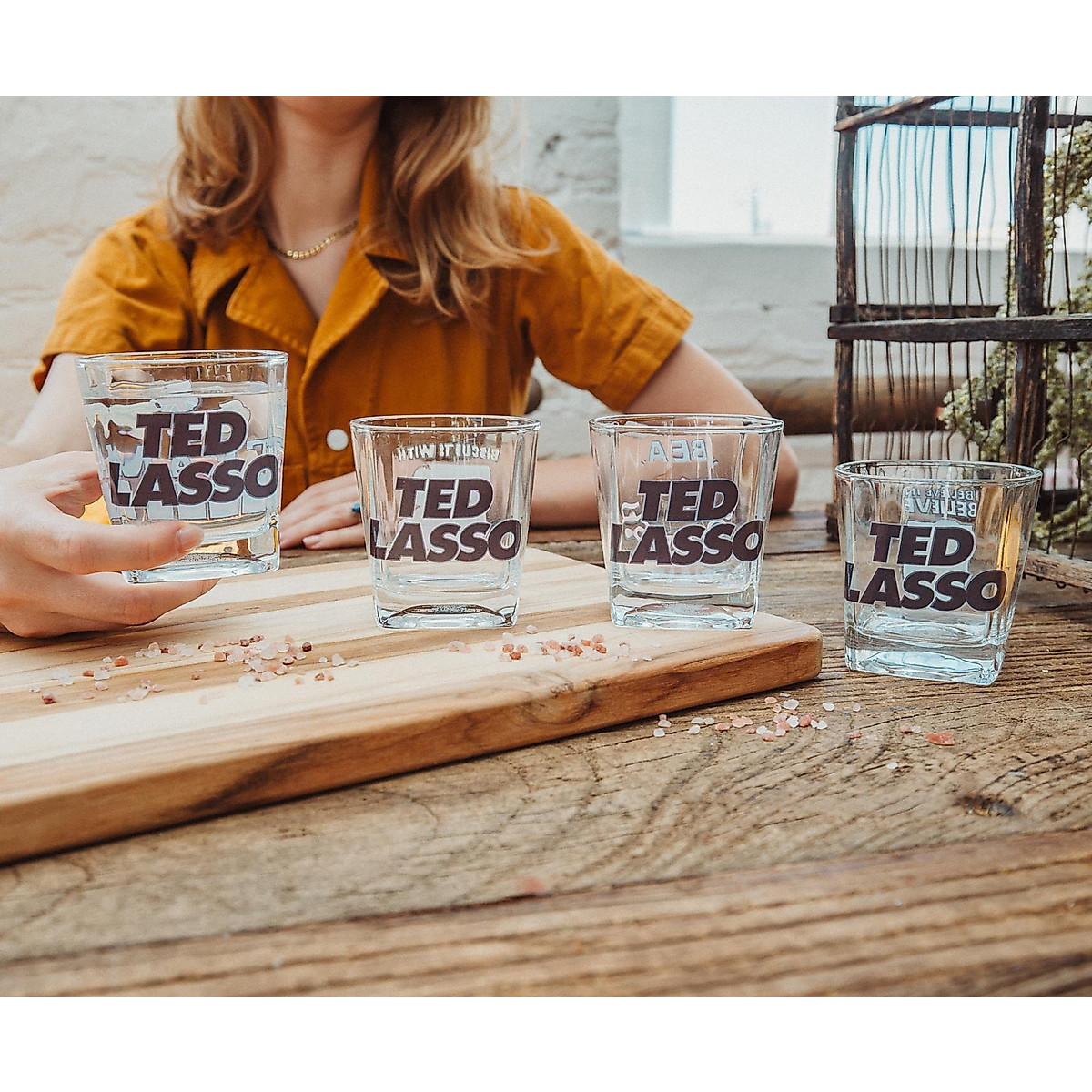 Silver Buffalo Ted Lasso 10-Ounce Mini Rocks Glasses | Set of 4