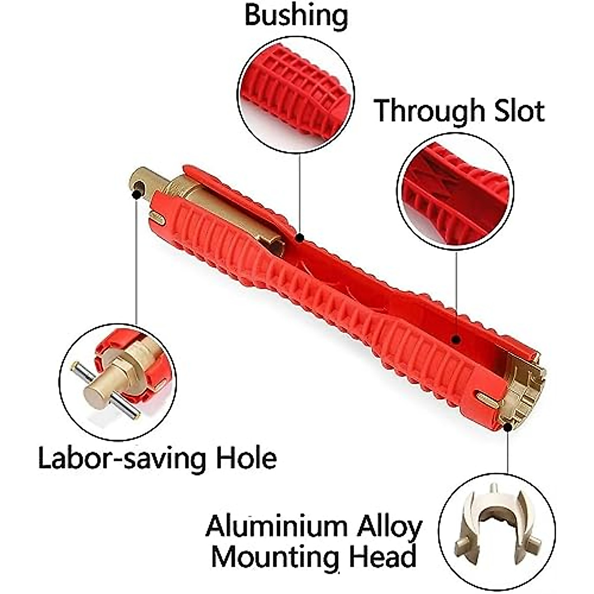 Faucet and Sink Installer（8-in-1）Multi-purpose Wrench Plumbing Tool for Toilet Bowl/Sink/Bathroom/Kitchen Plumbing Repair Installation Hand Tools(red)…