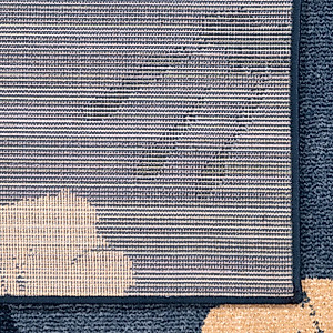 Orian Rugs Playroom Handprints Rug - Blue 4 x 6 Abstract Indoor Kids Area Rug