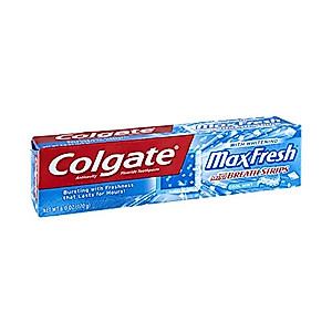 Colgate Max Fresh Whitening with Mini Breath Strips Cool Mint Toothpaste 6 OZ